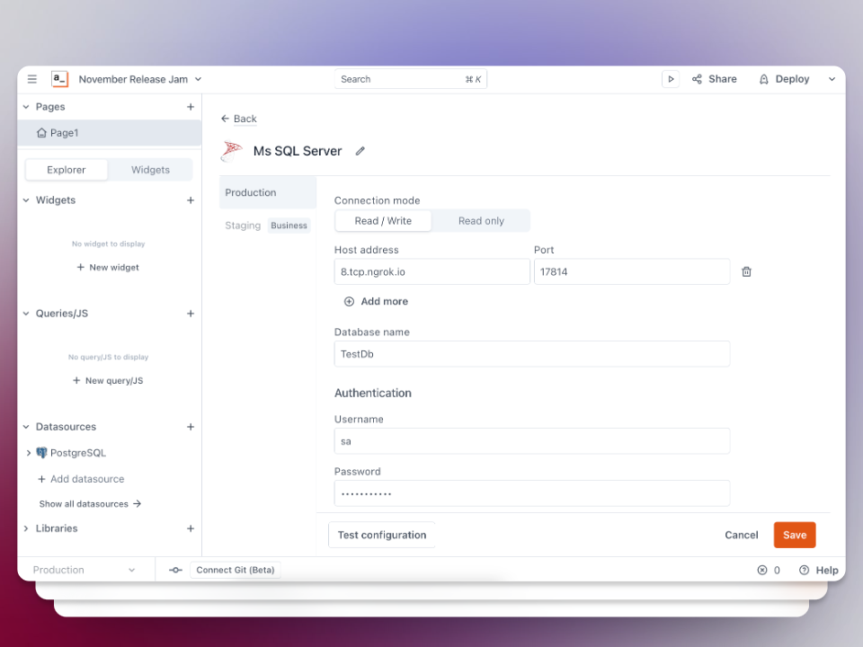 Integrating Appsmith with Microsoft SQL Server | Appsmith Community Portal Integrating Appsmith with Microsoft SQL Server | Appsmith Community Portal